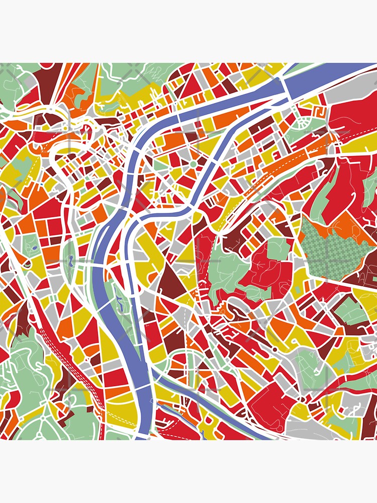 Pegatina «Mapa de Lieja - Mapa de Lieja» de Cleobule | Redbubble