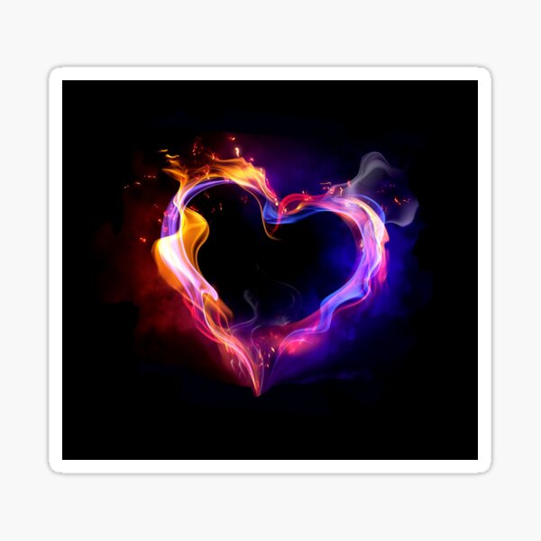 "Flaming Heart" Sticker by Spyinthesky | Redbubble