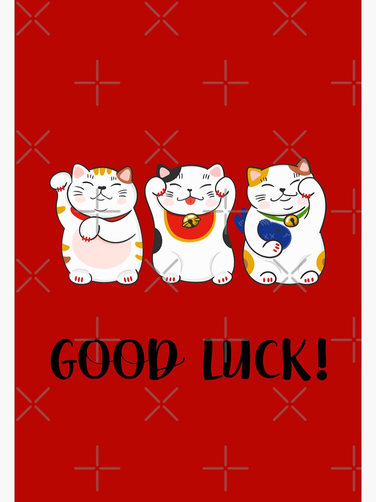 "Lucky Cat - Good Luck Card" Sticker by madtoyman | Redbubble