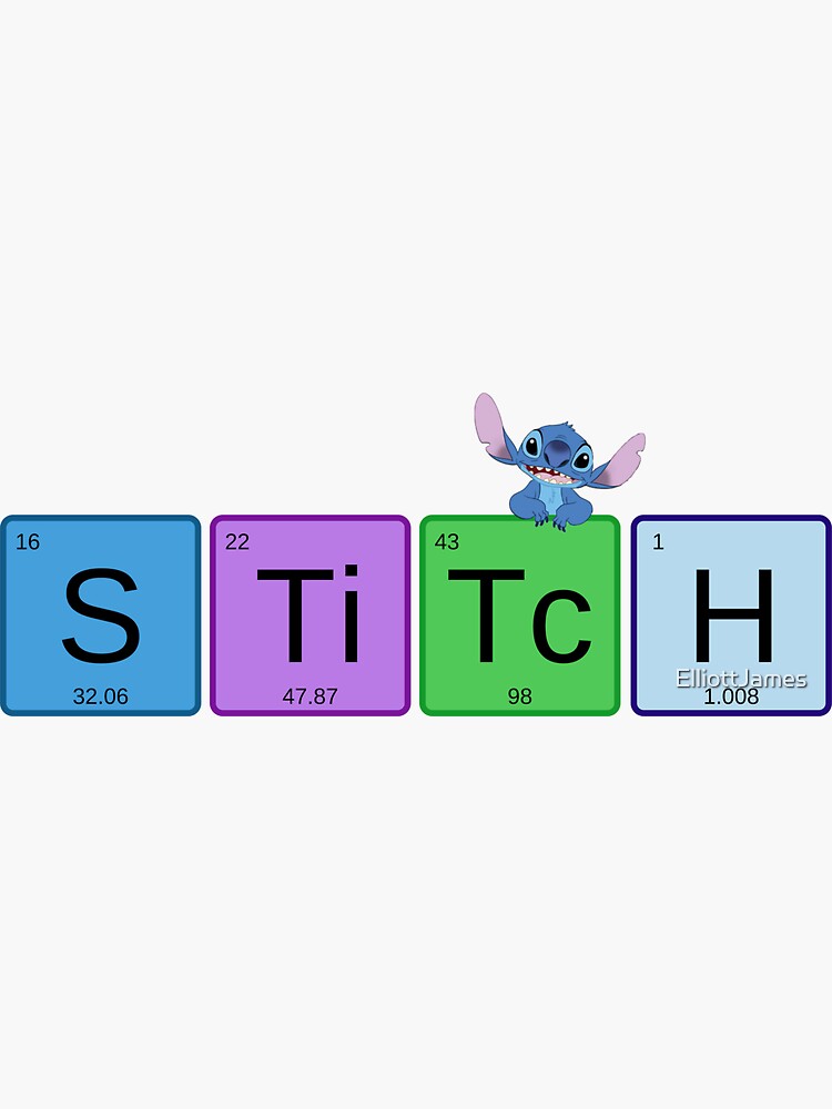 "Elements Stitch Periodic Table" Sticker for Sale by ElliottJames ...