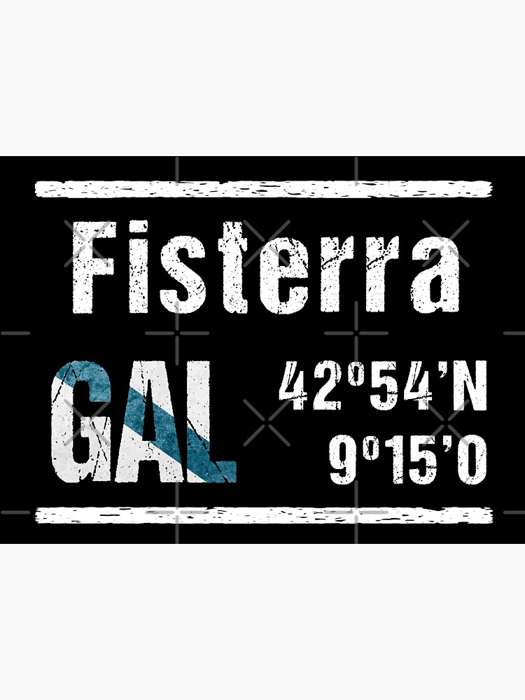 Pegatina «Fisterra Galicia Coordenadas» de mouchodesigns | Redbubble