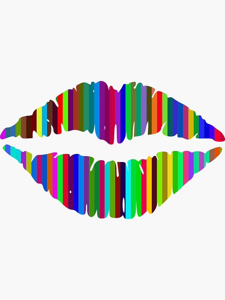 "rainbow lips" Sticker for Sale by melaniec79 | Redbubble