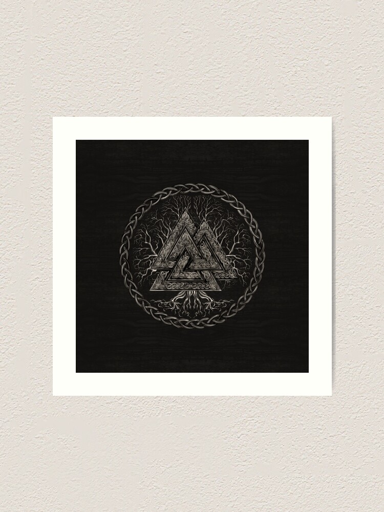 "Valknut and Tree of Life Yggdrasil" Art Print by Nartissima | Redbubble