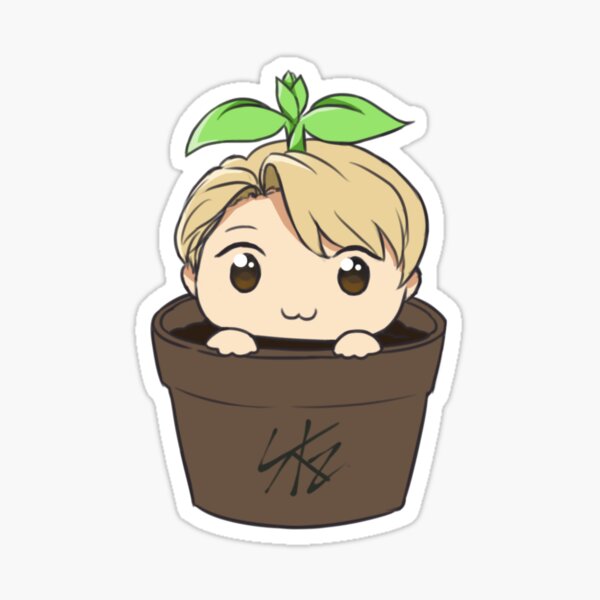 "Plant Han Jisung Chibi" Sticker for Sale by TurtlesarRina | Redbubble