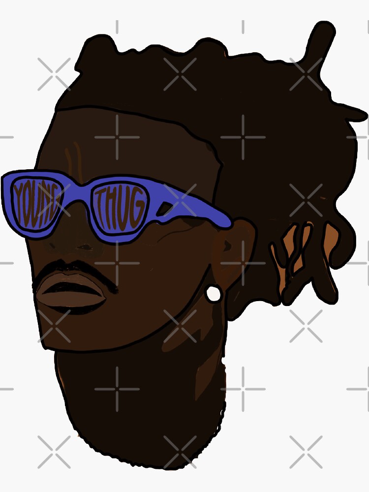 "Young Thug Print" Sticker for Sale by Powellepb | Redbubble