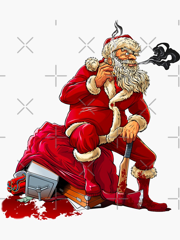"Santa with Axe" Sticker for Sale by RagnarokDesigns | Redbubble