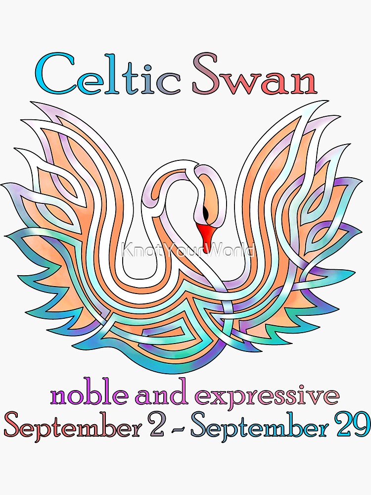 "Celtic Knot Swan Birthsign" Sticker by KnotYourWorld | Redbubble