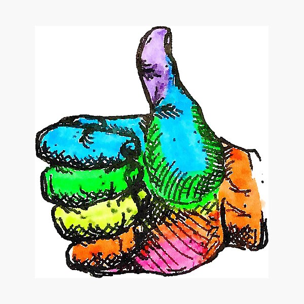 "Thumbs up rainbow colorful " Photographic Print by Statepallets ...