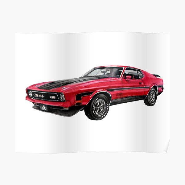 "Ford Mustang 1971 Mach 1" Poster for Sale by Michelle Szalai | Redbubble