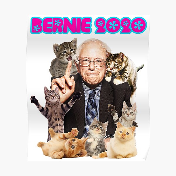 "Bernie 2020 and Cats" Poster by Thelittlelord | Redbubble