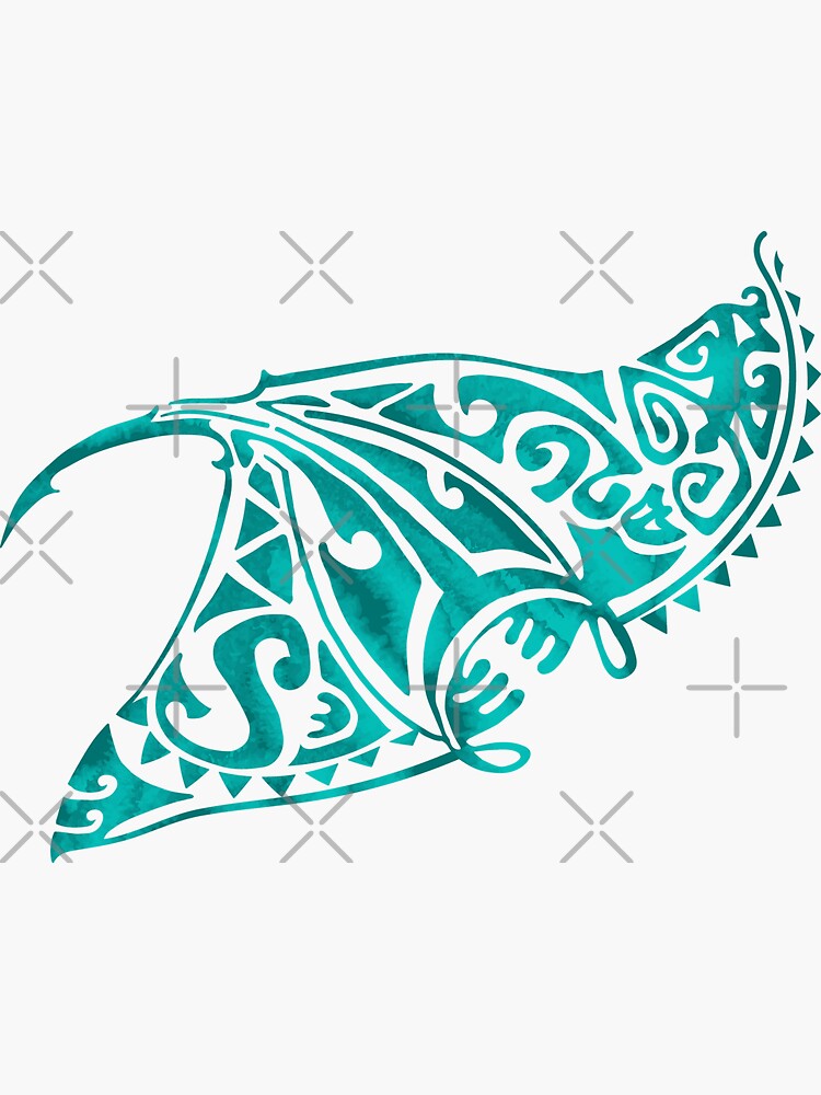 "Aqua Blue Tribal Ray" Sticker for Sale by sunnthreads | Redbubble