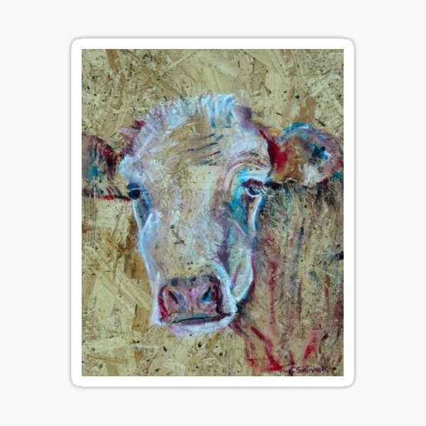 "Colourful Country Cow" Sticker for Sale by carolineskinner | Redbubble