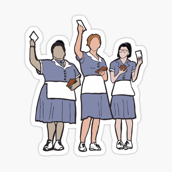 "Waitress: Hand drawn cast" Sticker for Sale by broadway-island | Redbubble