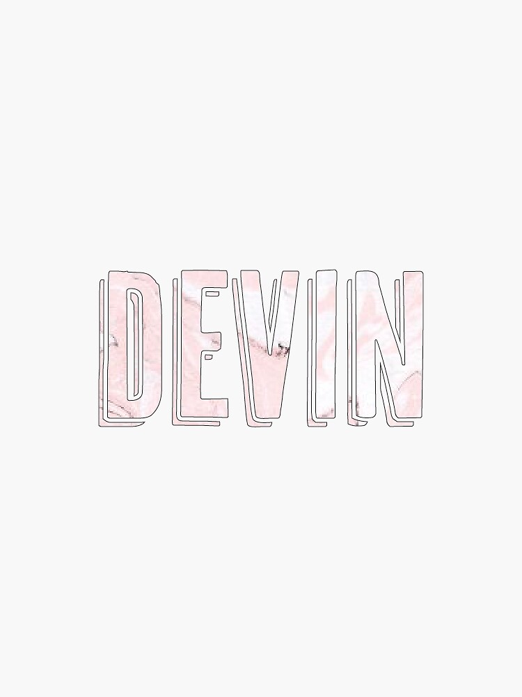 "Devin Pink Marble Name Sticker " Sticker by ryederosa | Redbubble