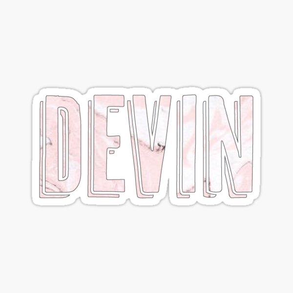 "Devin Pink Marble Name Sticker " Sticker by ryederosa | Redbubble