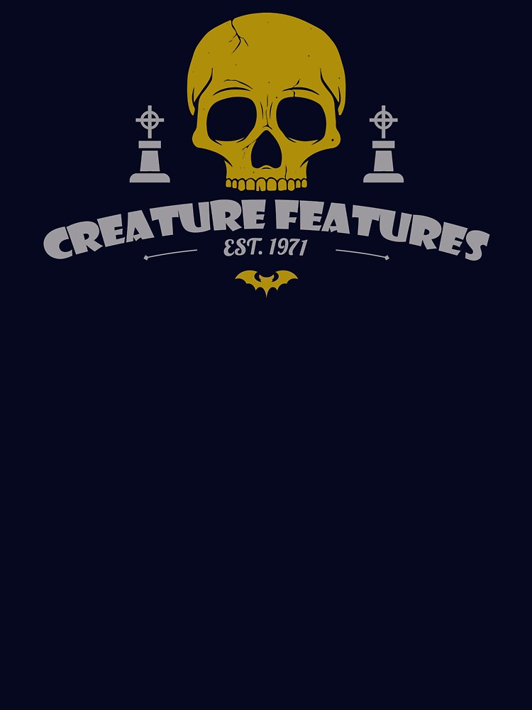 "Creature Features Skull" Essential T-Shirt for Sale by CreatureStore ...