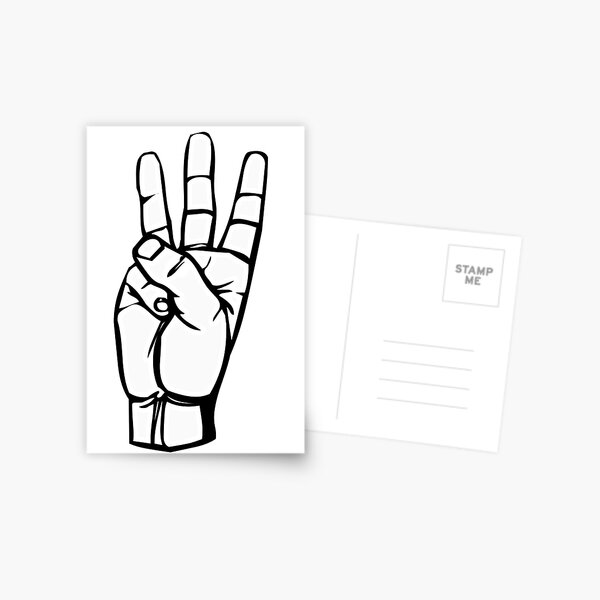 "W - American Sign Language " Postcard for Sale by Kliethermes28 ...