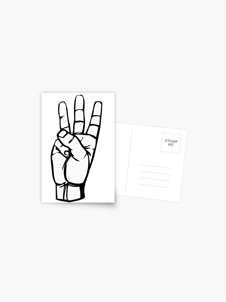 "W - American Sign Language " Postcard for Sale by Kliethermes28 ...