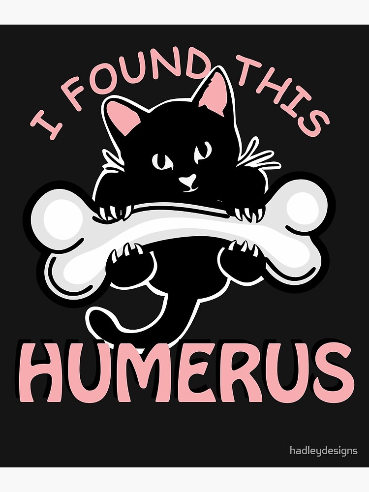 "I found this Humerus Cat Bone Funny for Teens Cute" Poster for Sale by ...