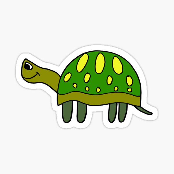 "Drawn a funny looking turtle in color" Sticker for Sale by Studio ...