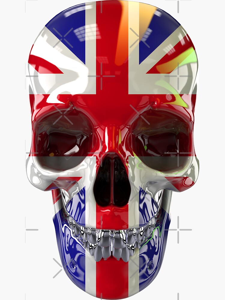 "Union Jack Skull" Sticker for Sale by ufuksezgen | Redbubble