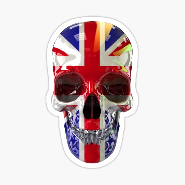 "Union Jack Skull" Sticker for Sale by ufuksezgen | Redbubble