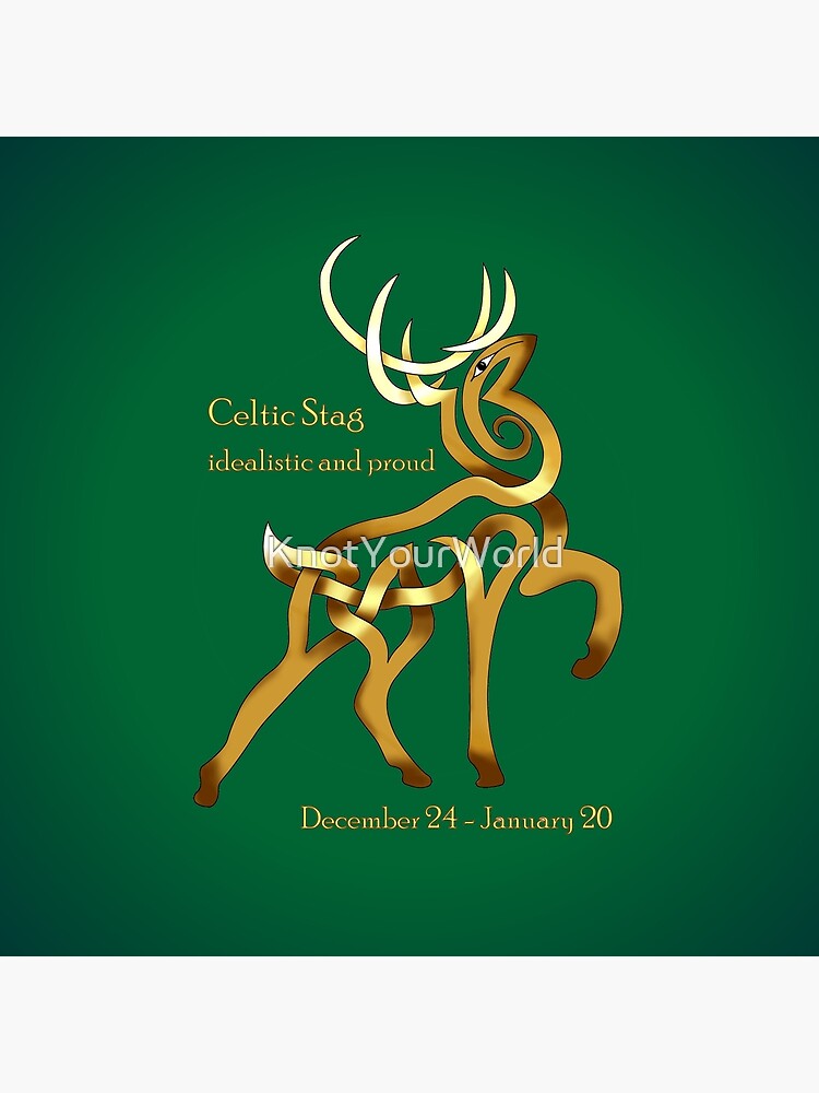 "Celtic Knot Stag Birthsign" Poster for Sale by KnotYourWorld | Redbubble