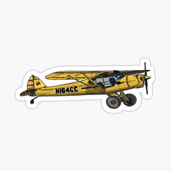 "yellow super piper cub" Sticker for Sale by Statepallets | Redbubble