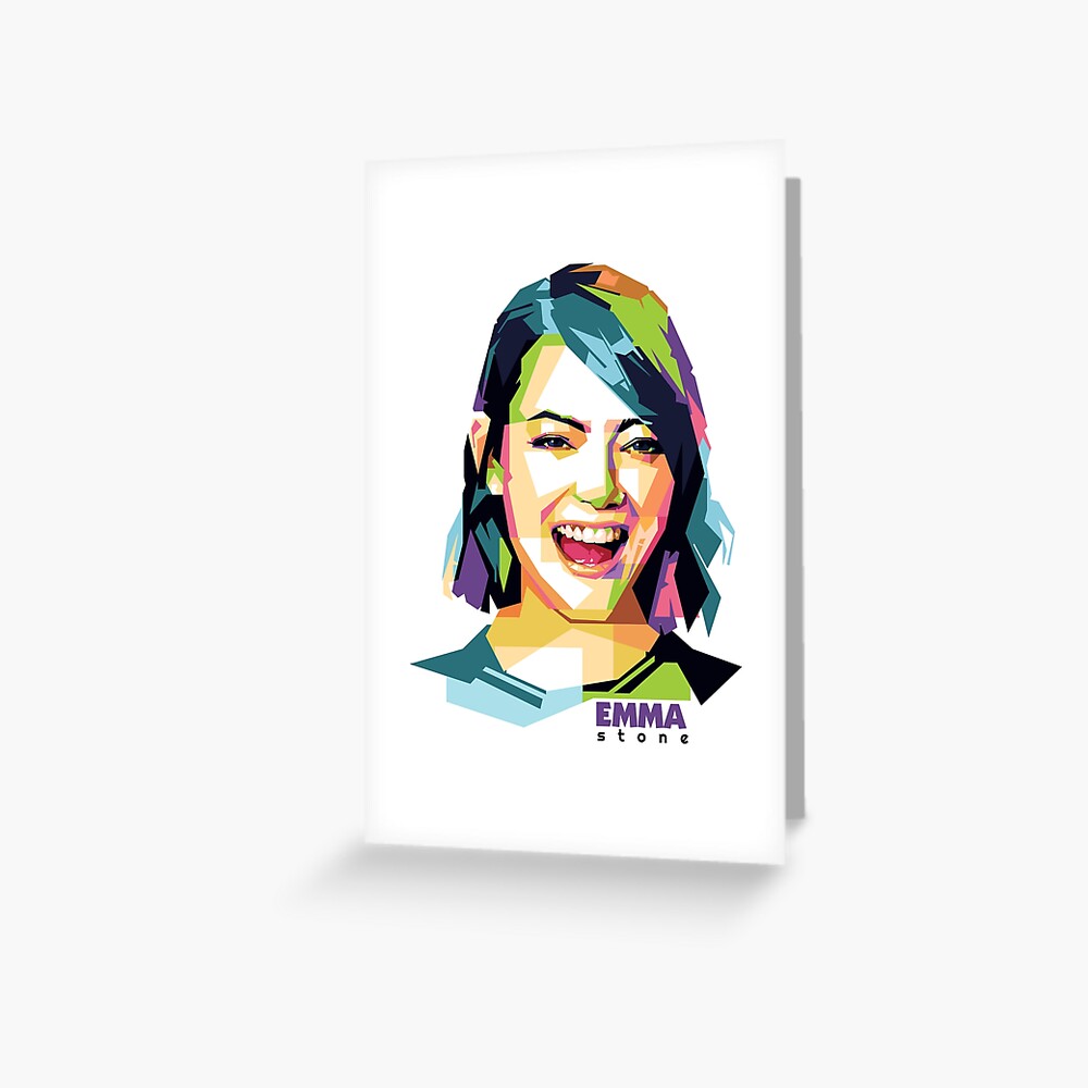 "Geometric Celebrity Emma Stone" Greeting Card for Sale by chrismick42 ...