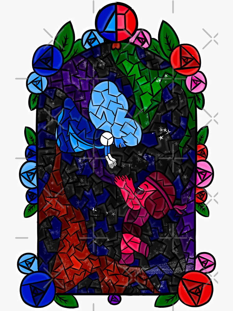 "Ruby and Sapphire Stained Glass Window" Sticker for Sale by ...