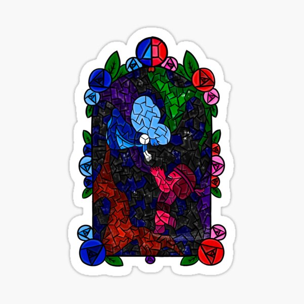 "Ruby and Sapphire Stained Glass Window" Sticker for Sale by ...