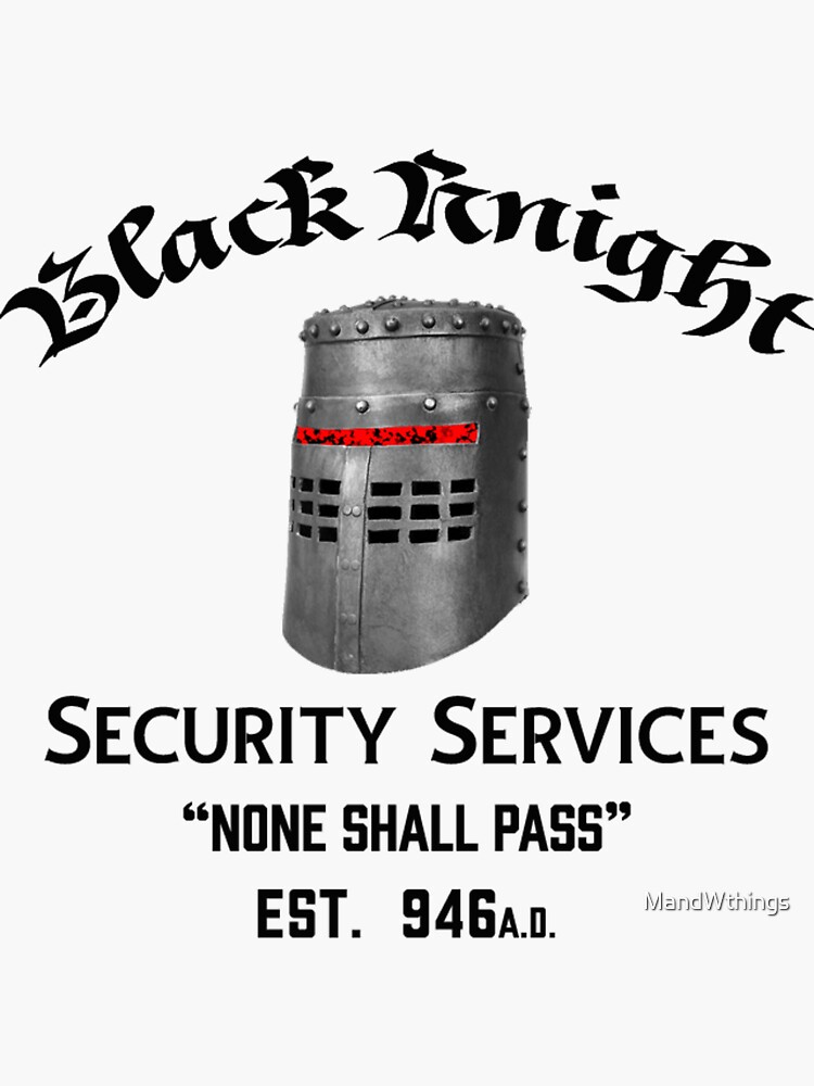 "Python Black Knight "None Shall Pass" " Sticker for Sale by ...