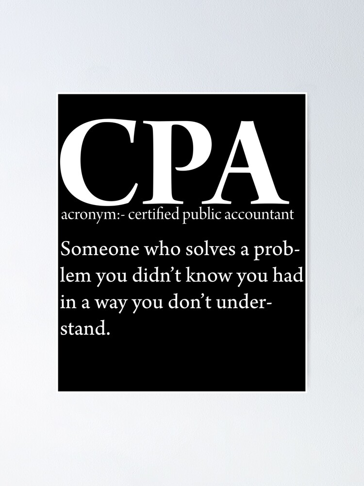 "Funny CPA Certified Public Accountant Definition Tax Season Auditor ...