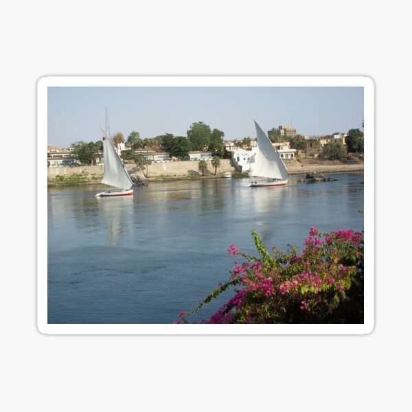 "Nile River Sailing on a Felucca" Sticker by Lynnrmorris | Redbubble
