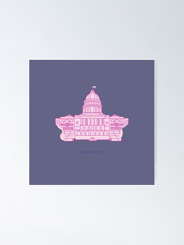 "PINK TEXAS CAPITOL" Poster for Sale by Tomfoolerytom4d | Redbubble
