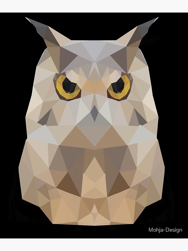 Póster «Búho, cabeza de búho polígono geométrico.» de Mohja-Design ...