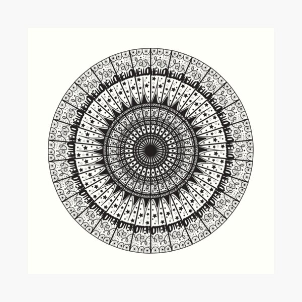 "Black and white rosette" Art Print for Sale by Catcrea | Redbubble