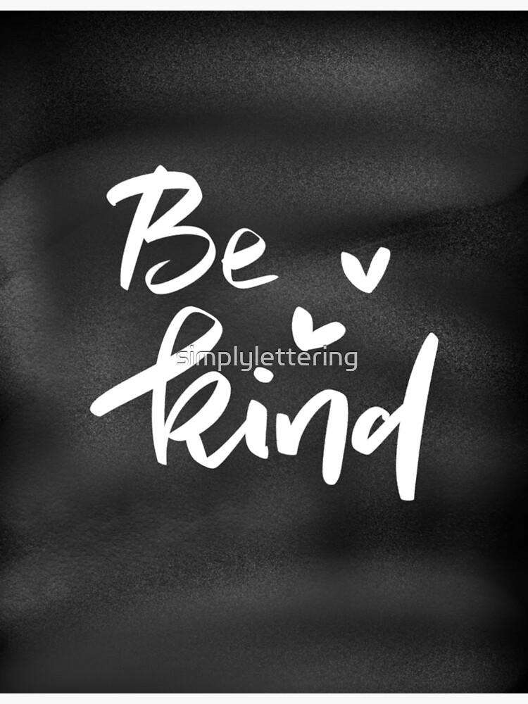 "Be Kind Handwriting Chalkboard Lettering Inspirational Quote" Poster ...