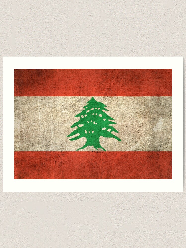 "Old and Worn Distressed Vintage Flag of Lebanon" Art Print for Sale by ...