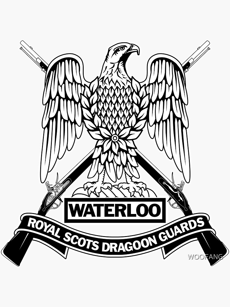 "THE ROYAL SCOTS DRAGOON GUARDS - B&W" Sticker for Sale by WOOFANG | Redbubble