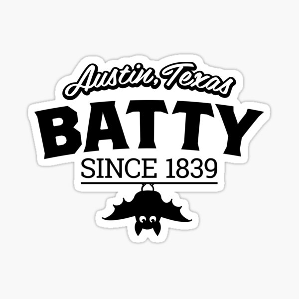 "Austin, Texas Bats Sticker" Sticker for Sale by ChewBugDesigns | Redbubble