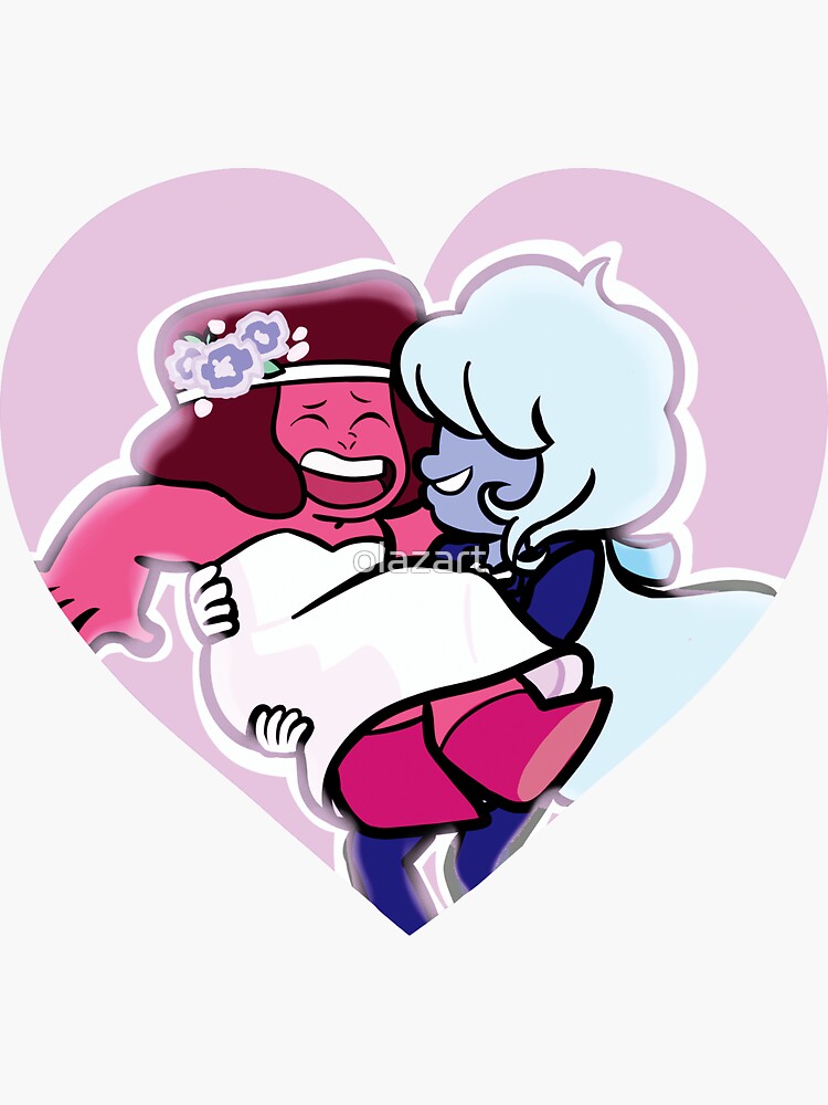 "Ruby and Sapphire Wedding Heart Sticker" Sticker for Sale by olazart ...