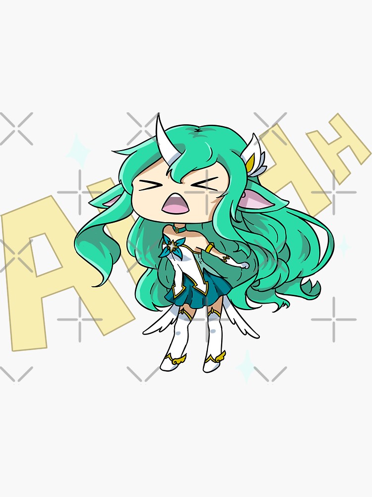 "Screaming Chibi Star Guardian Soraka" Sticker by TurtlesarRina | Redbubble