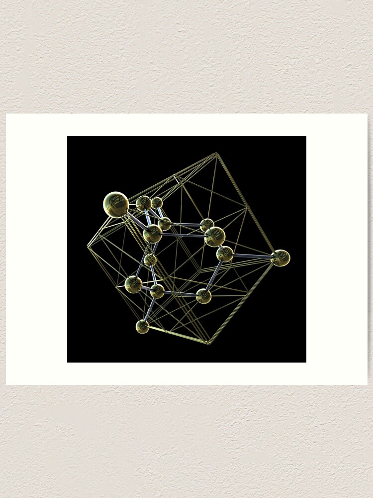 "Molecular model of crystalline carbon. (diamond)" Art Print by ...