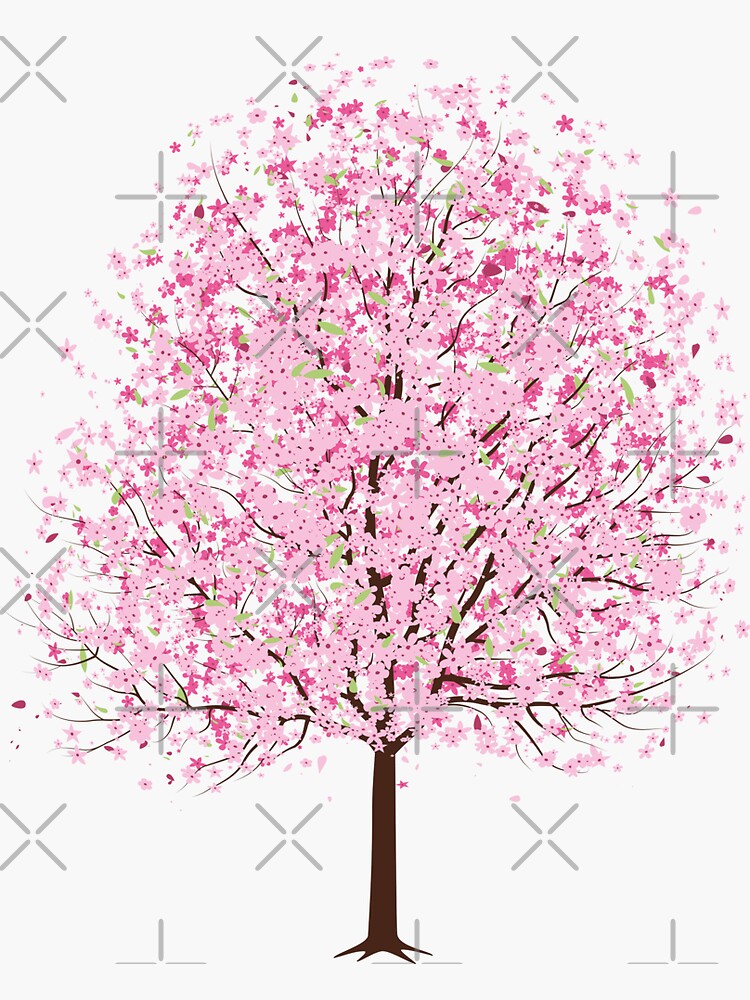 "japanese cherry blossom tree" Sticker for Sale by magarizad | Redbubble