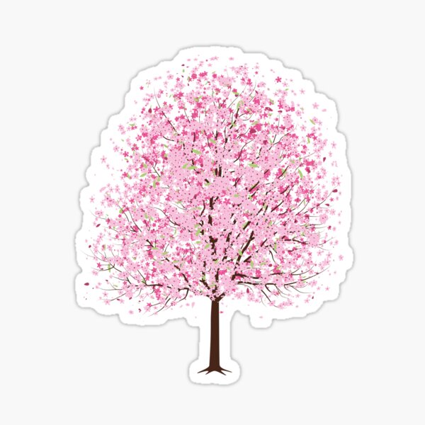 "japanese cherry blossom tree" Sticker for Sale by magarizad | Redbubble