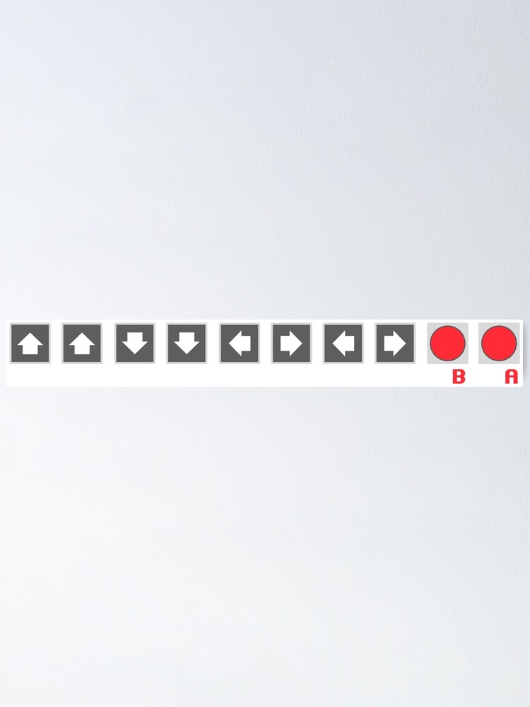 "Konami Code" Poster for Sale by banditjoj | Redbubble