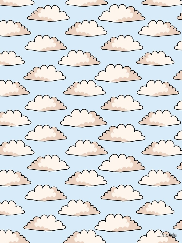 "Hand drawn vector cloud illustration. Seamless repeating pattern ...