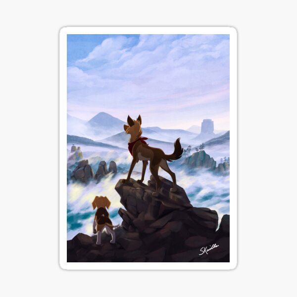 "Wanderers Above the Sea of Fog" Sticker for Sale by skailla | Redbubble
