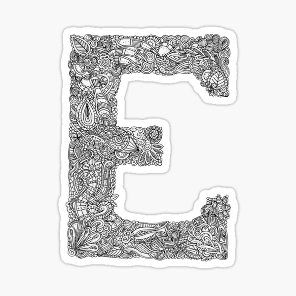 "letter e" Sticker for Sale by brigidmary | Redbubble
